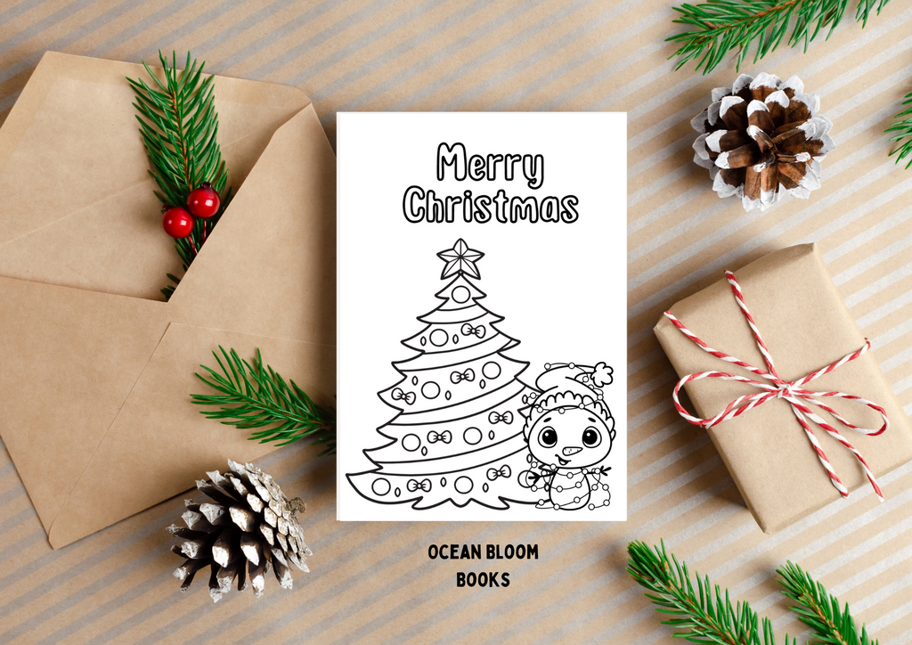 Christmas Colouring Card | Free Printable | Design 4 – oceanbloomstore